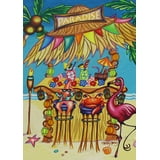 Toland Home Garden Tiki Beach Bar Beach summer Flag Double Sided 28x40 ...