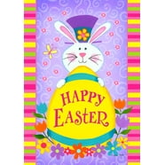 Toland Home Garden Easter Bunny Topiary Spring Easter Flag Double Sided ...