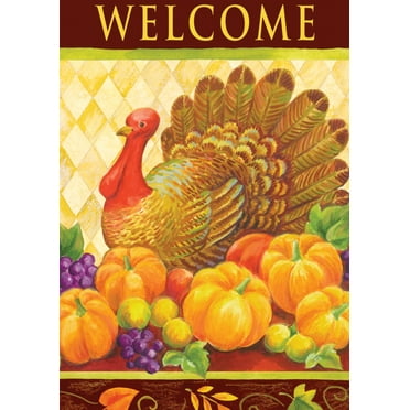 Toland Home Garden Wild Turkey Fall Thanksgiving Flag Double Sided ...