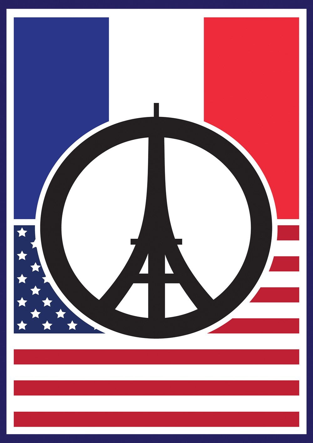 Toland Home Garden Unity Eiffel Tower France Flag Double Sided 12x18 ...