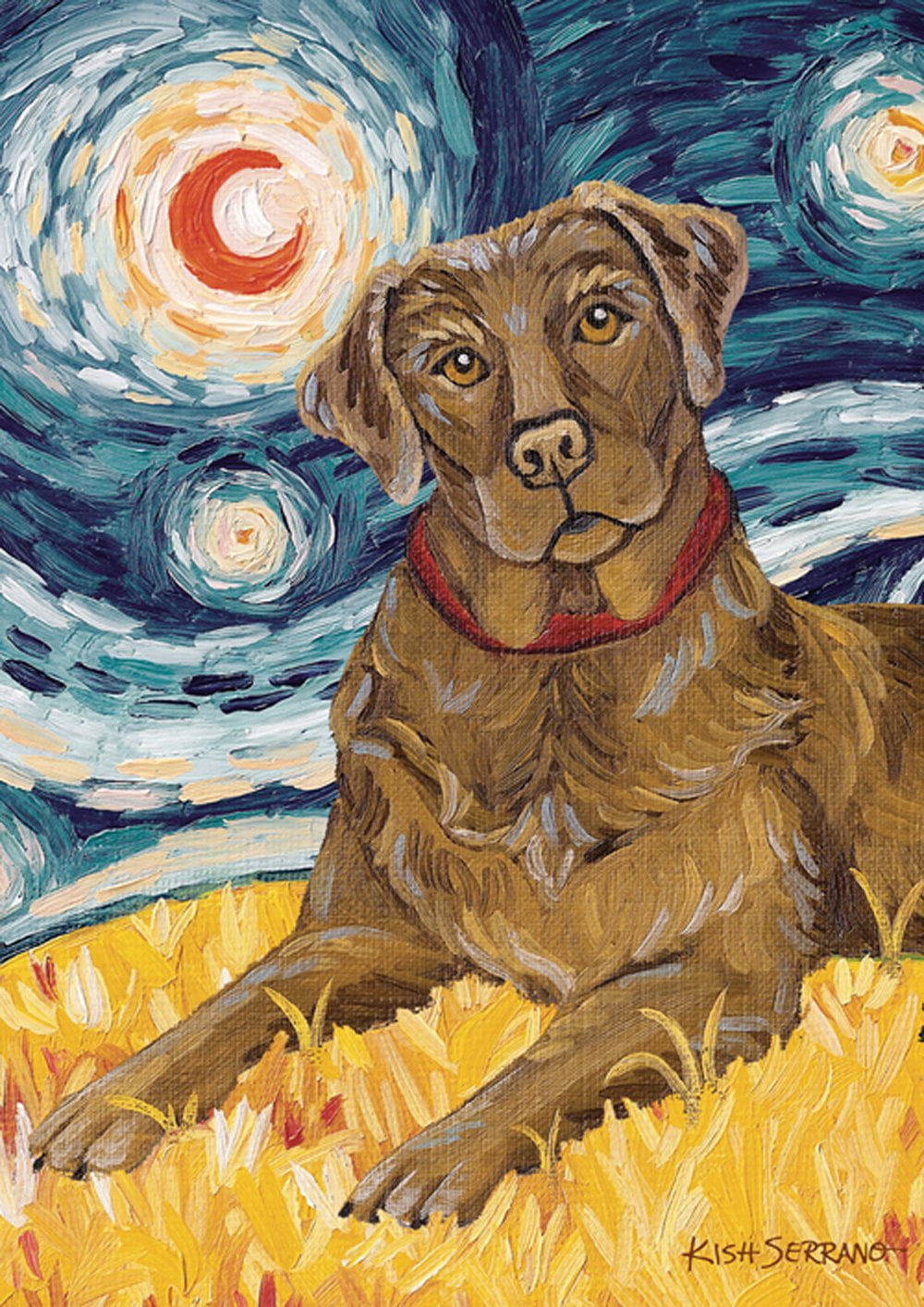 Toland Home Garden Van Growl-Chocolate Lab Chocolate Lab Dog Flag ...