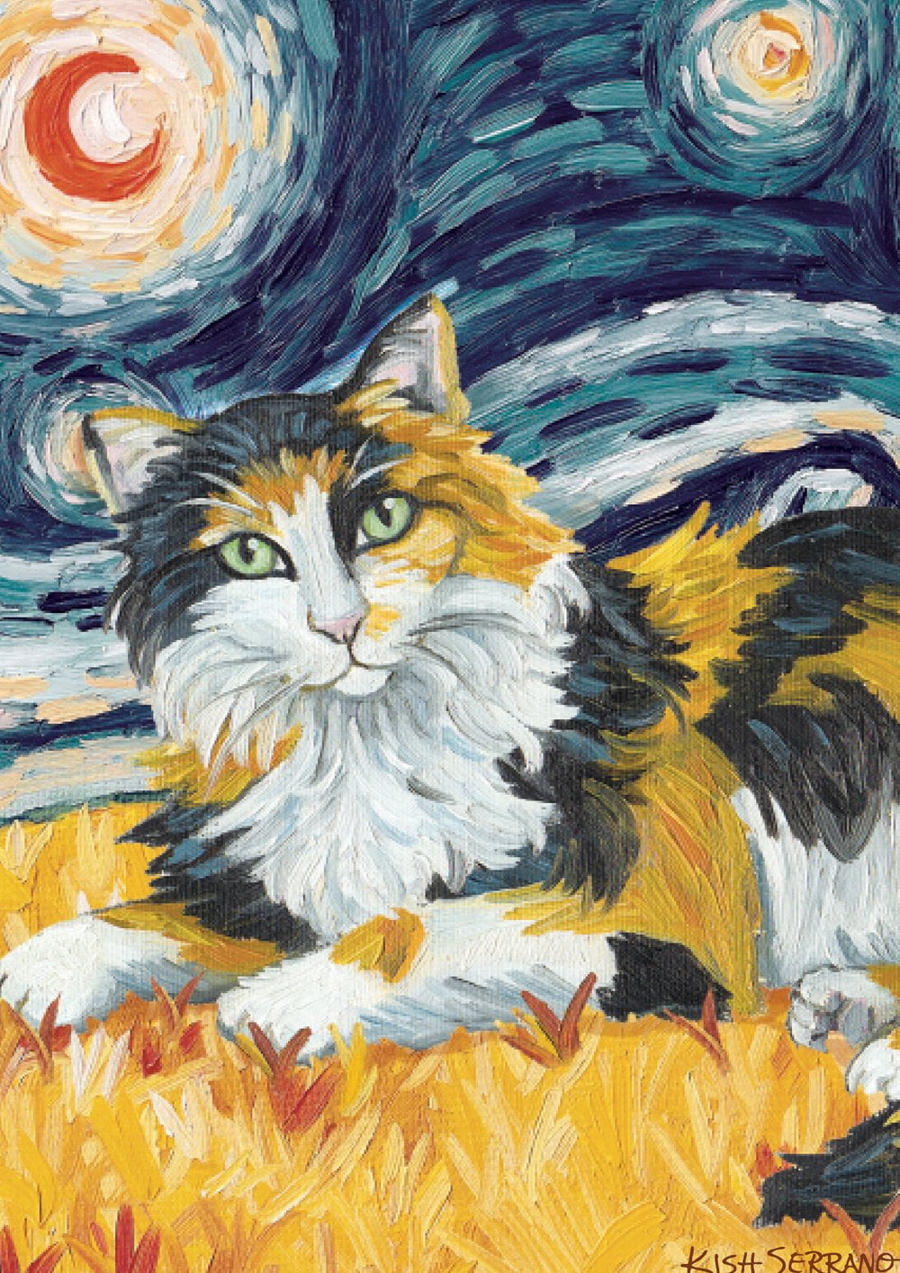 Toland Home Garden Van Meow- Calico Kitty Calico Cat Flag Double Sided ...