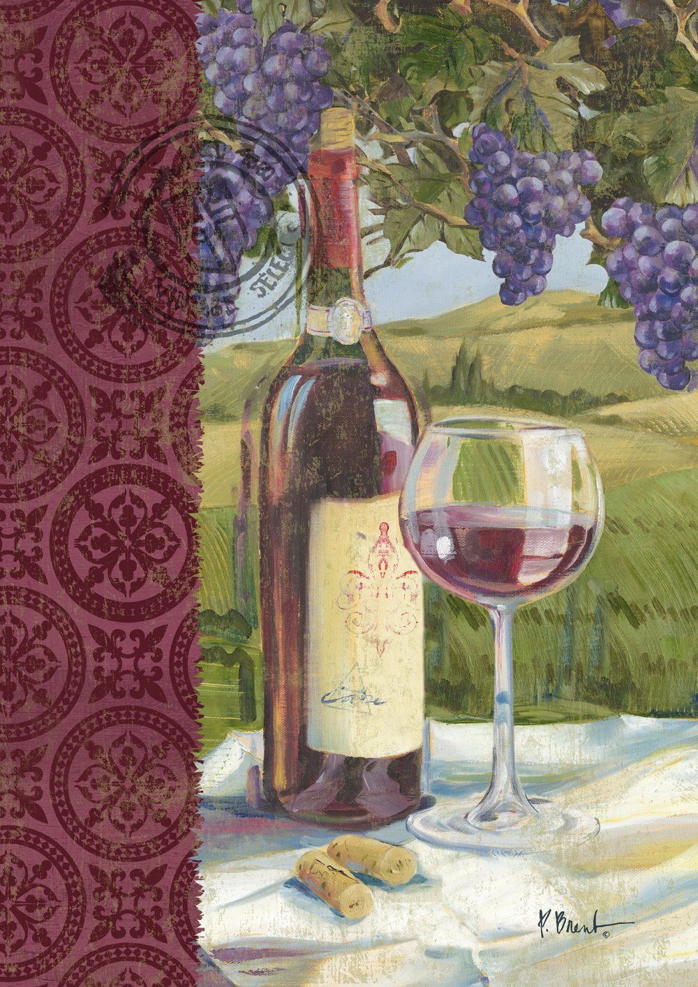 Toland Home Garden Vino Vineyard Wine Flag Double Sided 12x18 Inch ...