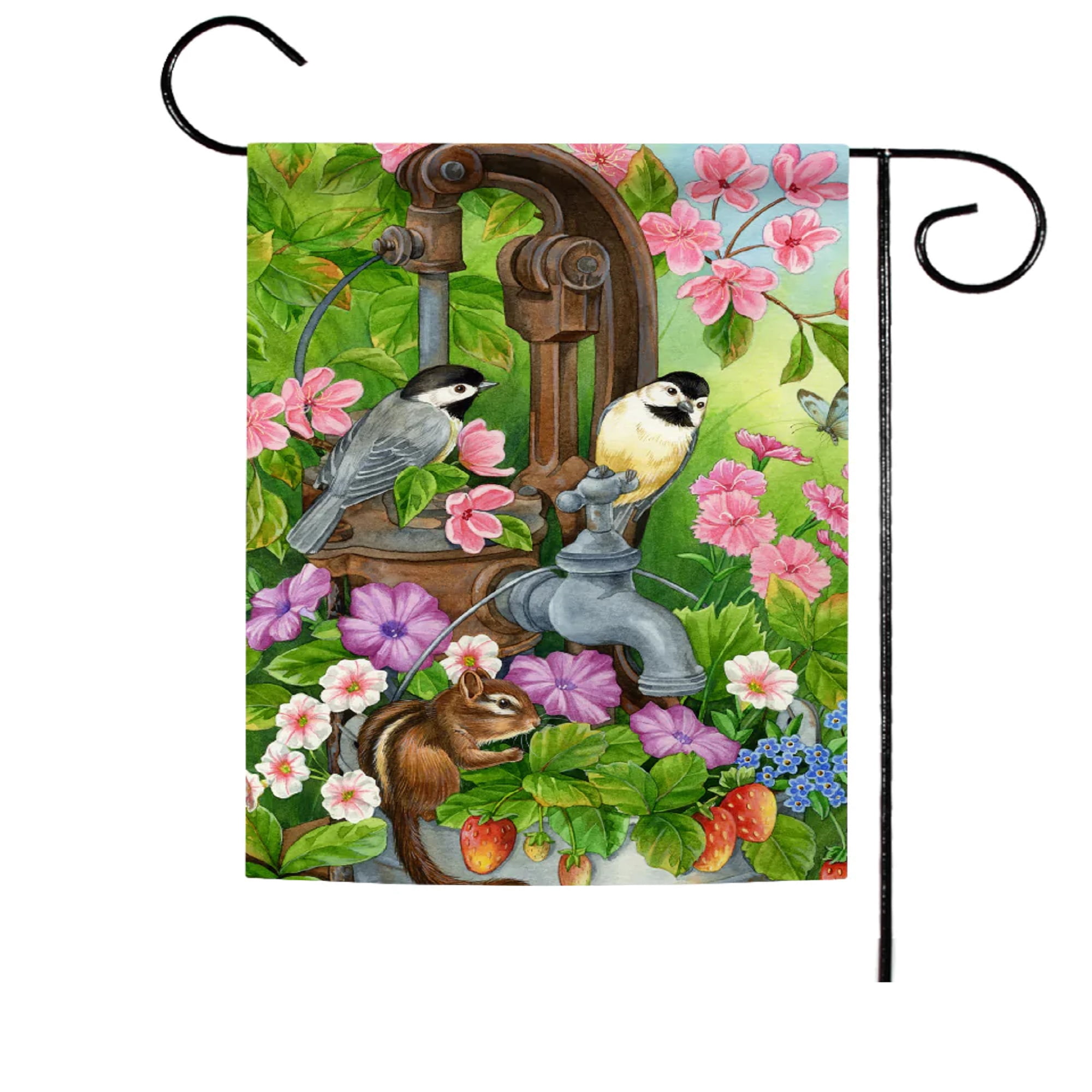 Toland Home Garden Watering Time Flower Spring Flag Double Sided 12x18 ...