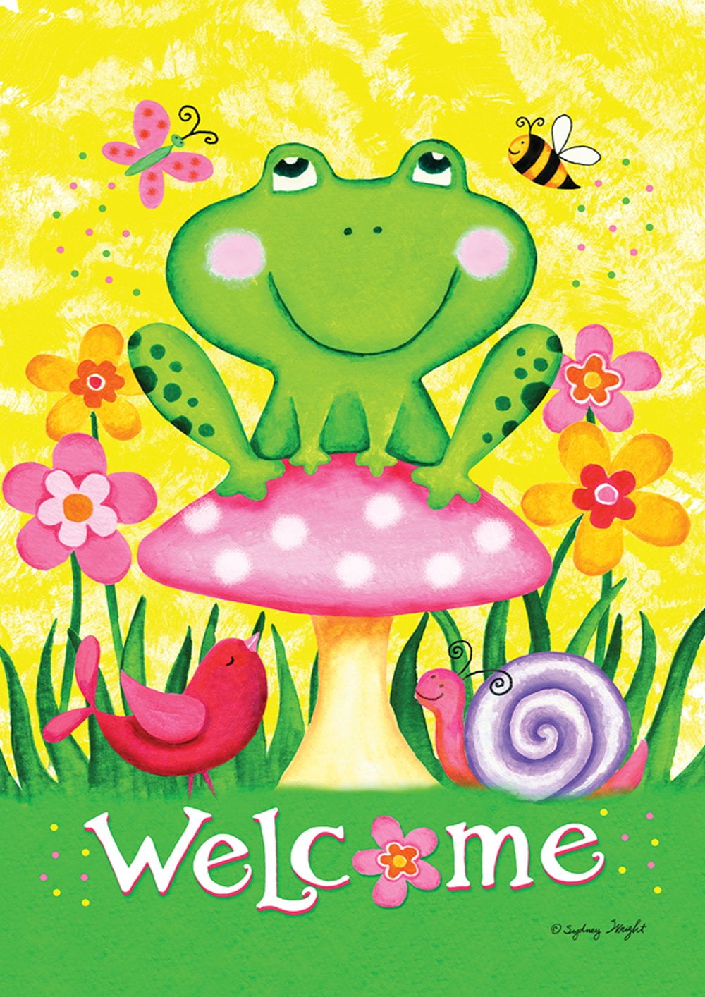 Toland Home Garden Welcome Froggie And Friends Welcome Frog Flag Double ...