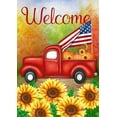 Toland Home Garden Welcome Harvest Truck Patriotic Fall Flag Double ...