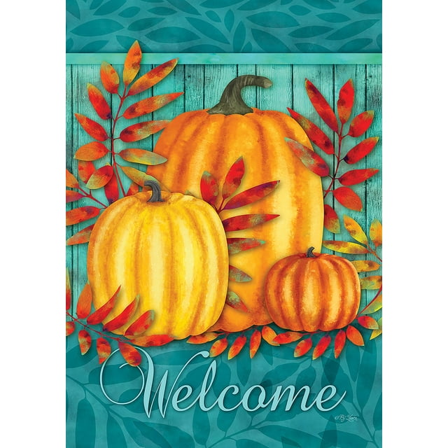Toland Home Garden Welcome Pumpkin Halloween Fall Flag Double Sided ...