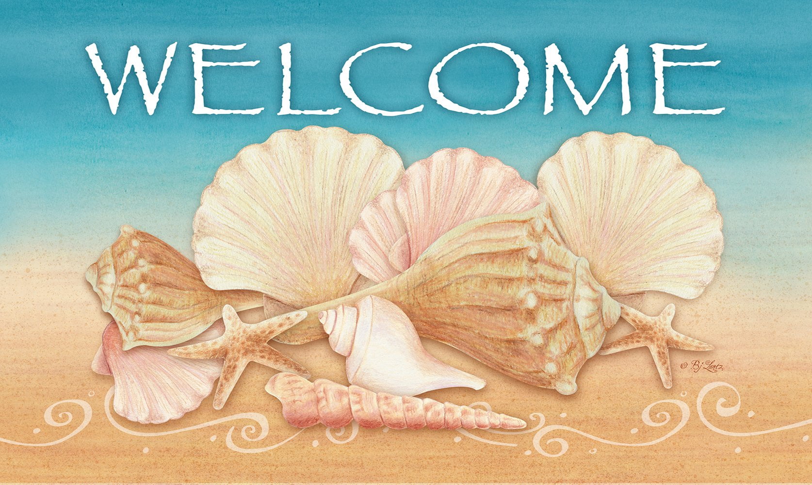 Toland Home Garden Welcome Shells Beach Summer Door Mat 18x30 Inch ...