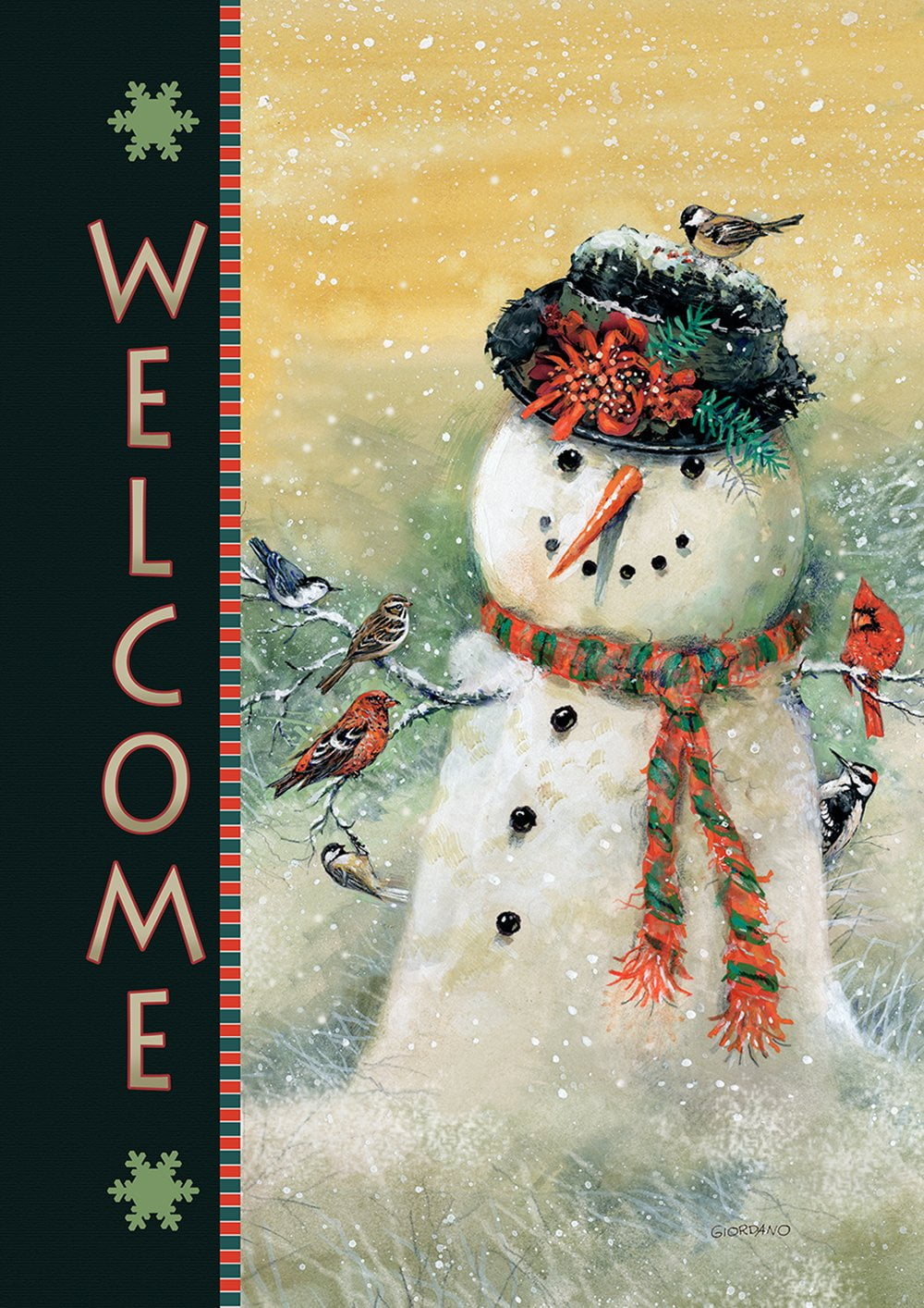 Toland Home Garden Welcome Snowman and Friends Winter Flag Double Sided ...