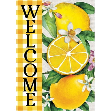 Toland Home Garden Lemon Wreath Lemon Summer Flag Double Sided 12x18 ...