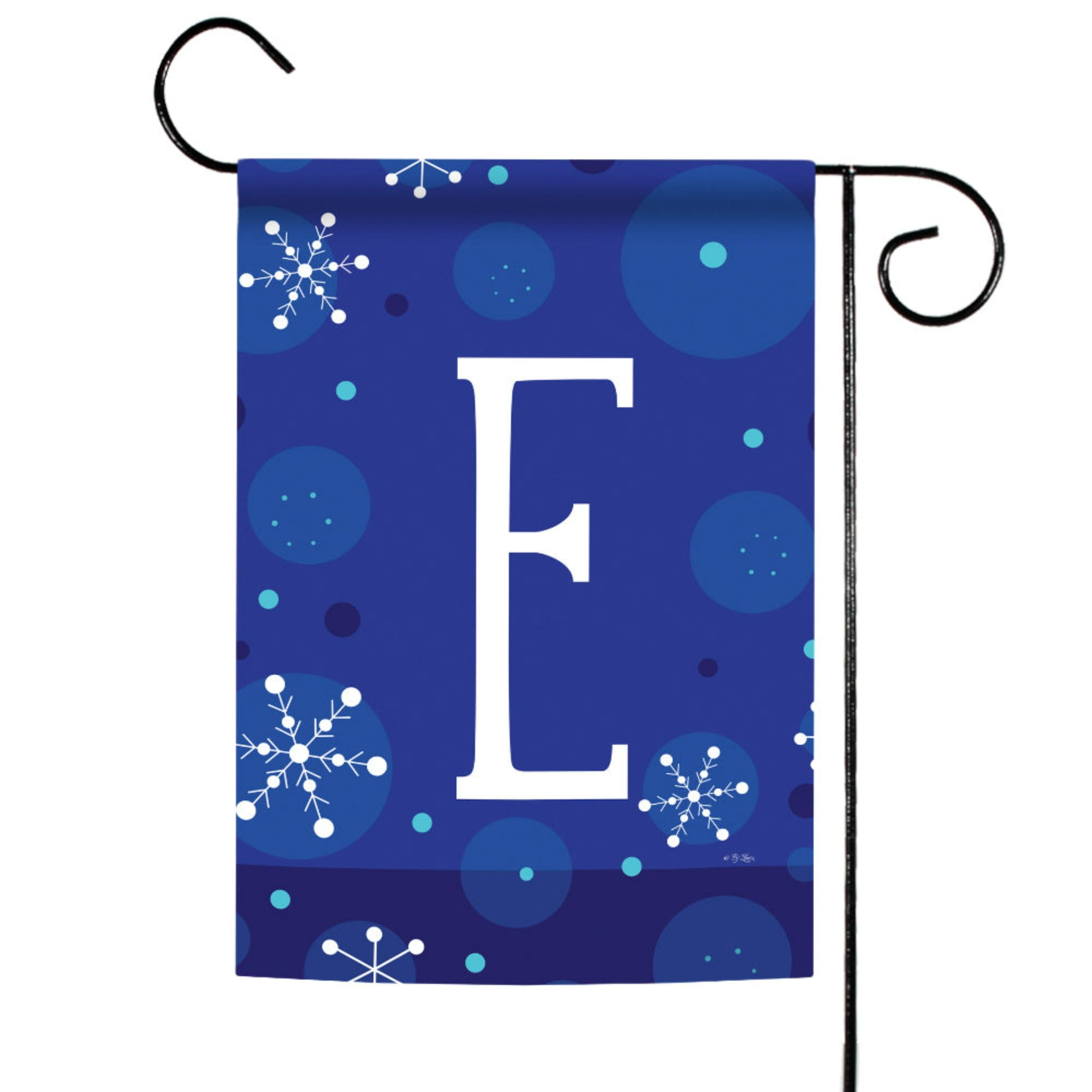 Toland Home Garden Winter Snowflakes Monogram E Personalized Winter ...