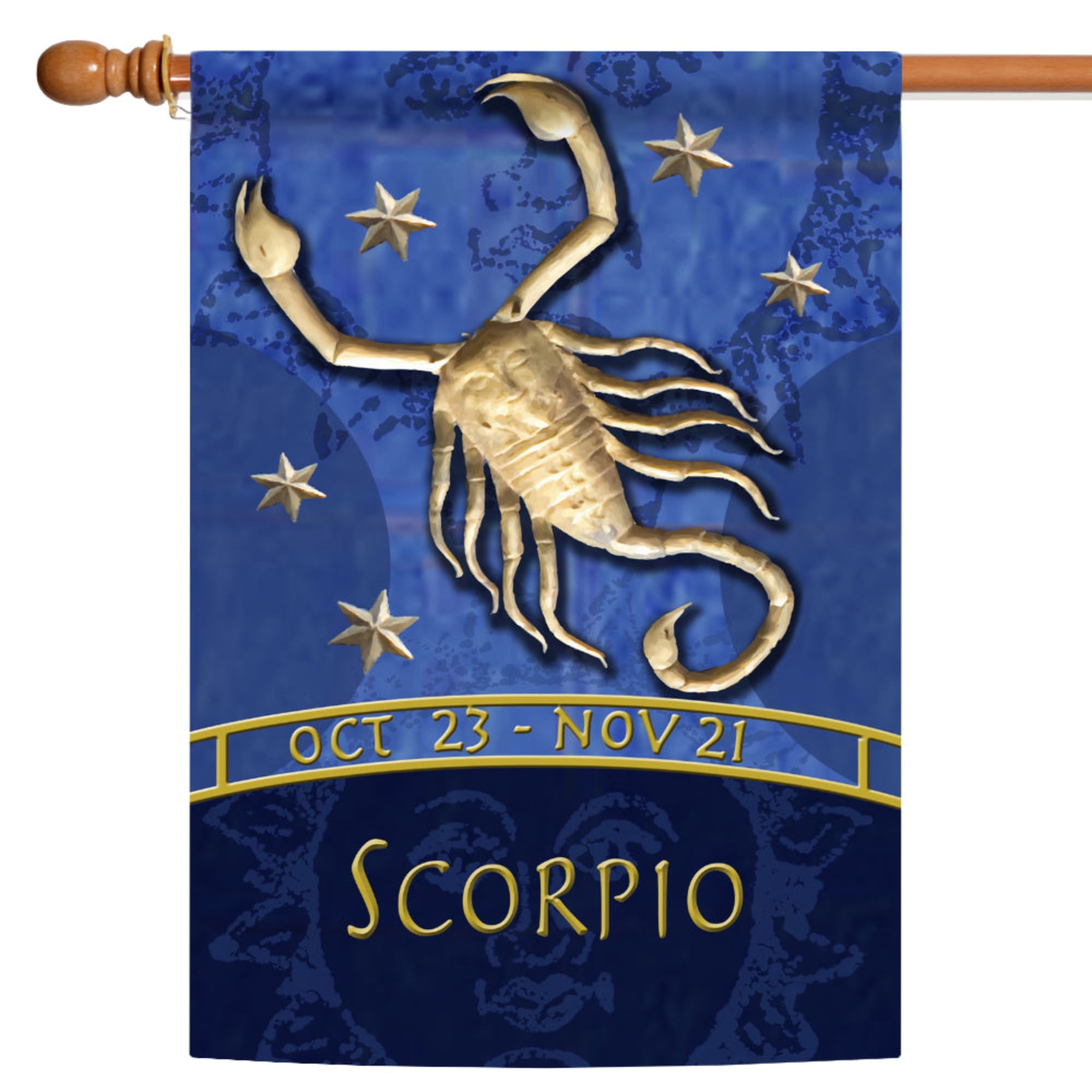 Toland Home Garden Blue and Gold Scorpio Zodiac Outdoor House Flag 40 ...