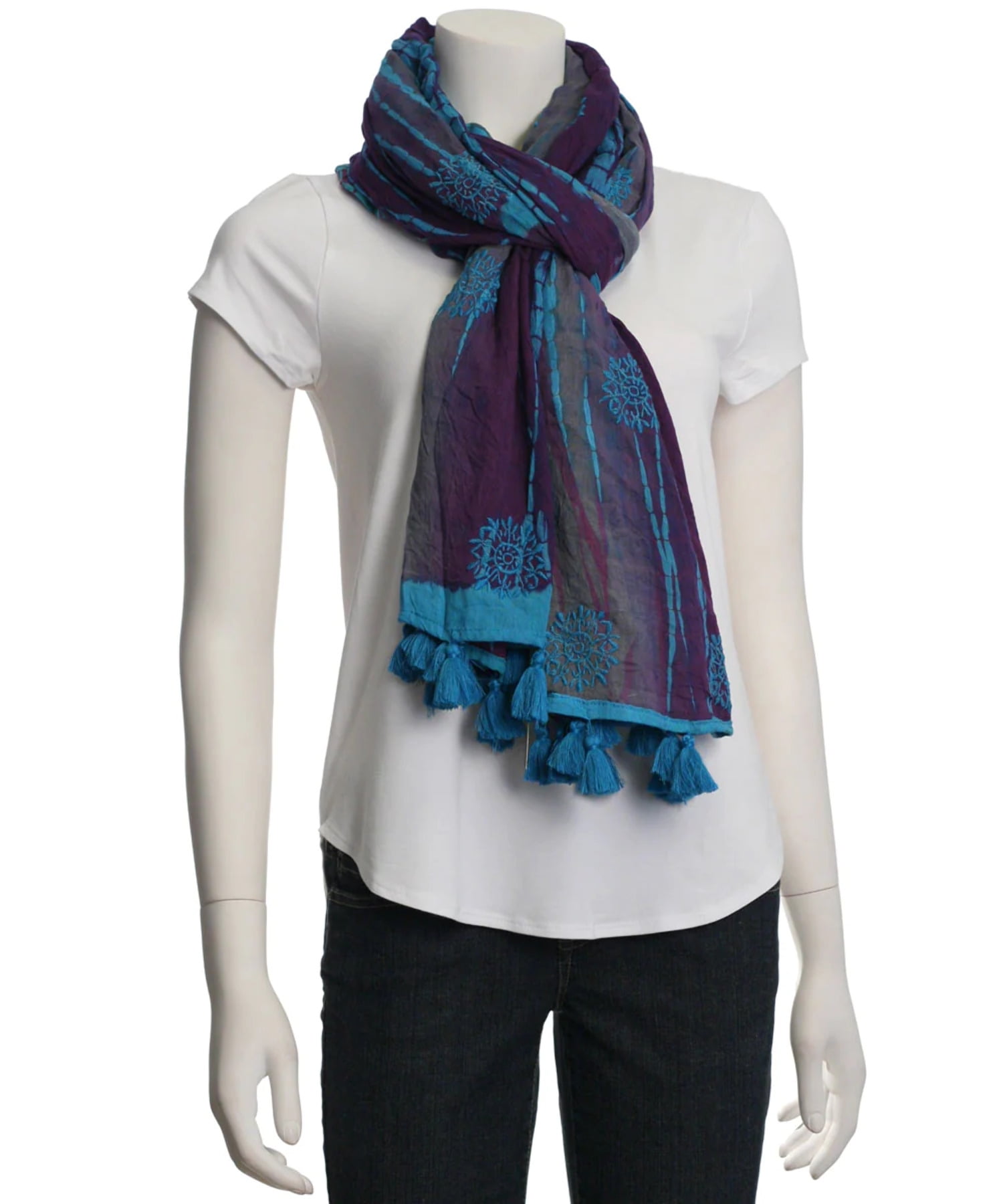 Tolani Shibori Purple Scarf - Walmart.com