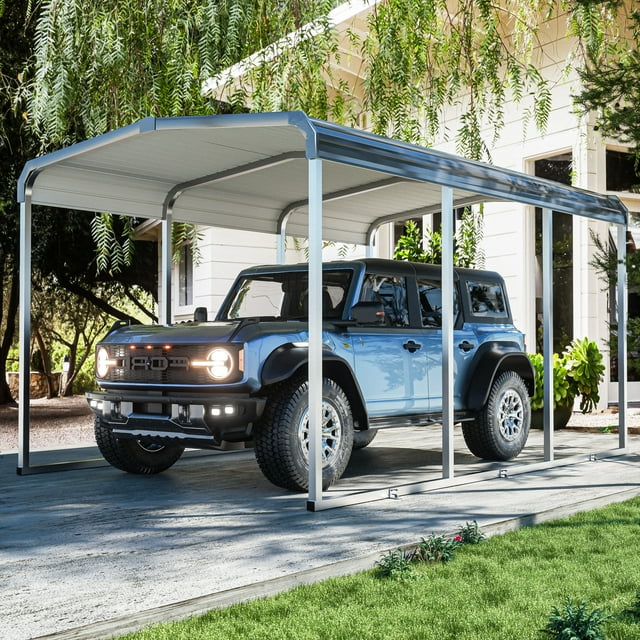 Tolead 12' x 20' Outdoor Metal Carport, Heavy Duty Galvanized Steel Car ...
