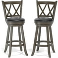 Tolead 2 Pieces 29" Swivel Bar Stools with PVC Cushioned Seat, Gray ...