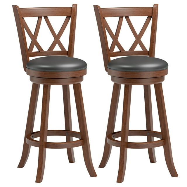 Tolead 2Pcs 29" x-Back 360° Swivel Bar Stools with PVC Cushioned Seat ...