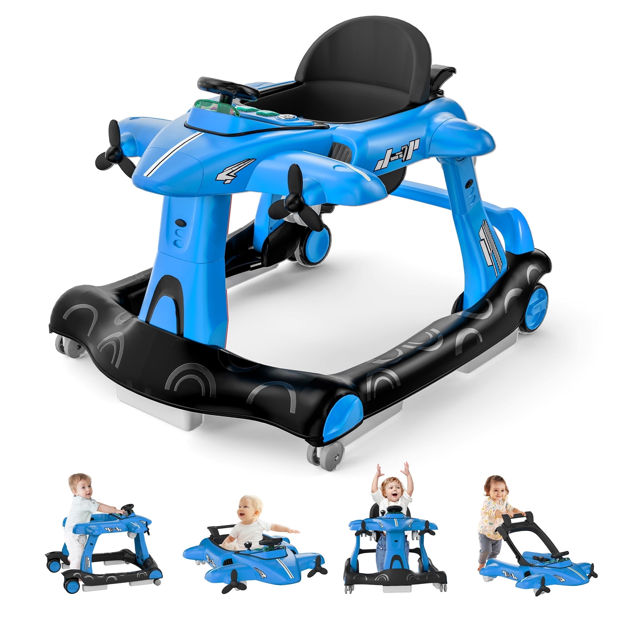 Tolead 4-in-1 Foldable Baby Walker, Activity Push Walker for 6-18 ...