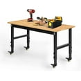 "Tolead 48"" Multipurpose Mechanic Workbench, Heavy-Duty, Rubber Wood ...