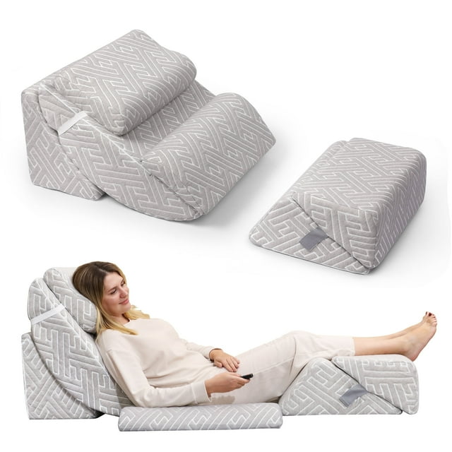 Tolead 6pc Memory Foam Support Cushions, Orthopedic Adjustable Bed ...