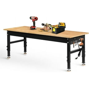 Frontier 48-inch Heavy-Duty Workbench with Adjustable Height, Wood ...