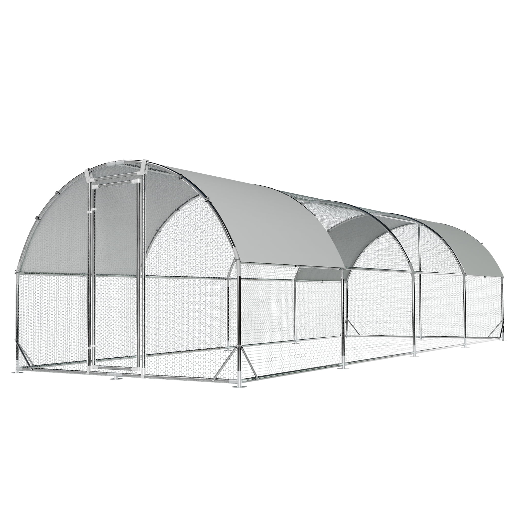 Tolead Chicken Coop with Tri-Supporting Wire Mesh, Galvanized Steel ...