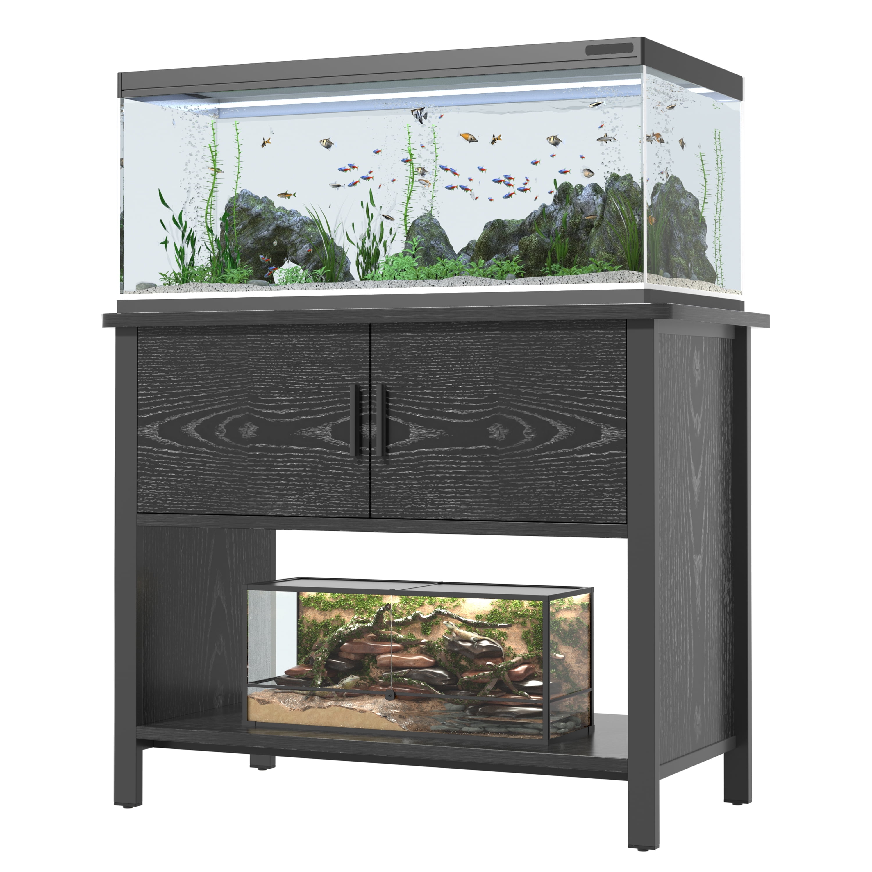 Tolead 40 Gallon Complete Set Included Metal Fish Aquarium Tank Stand ...