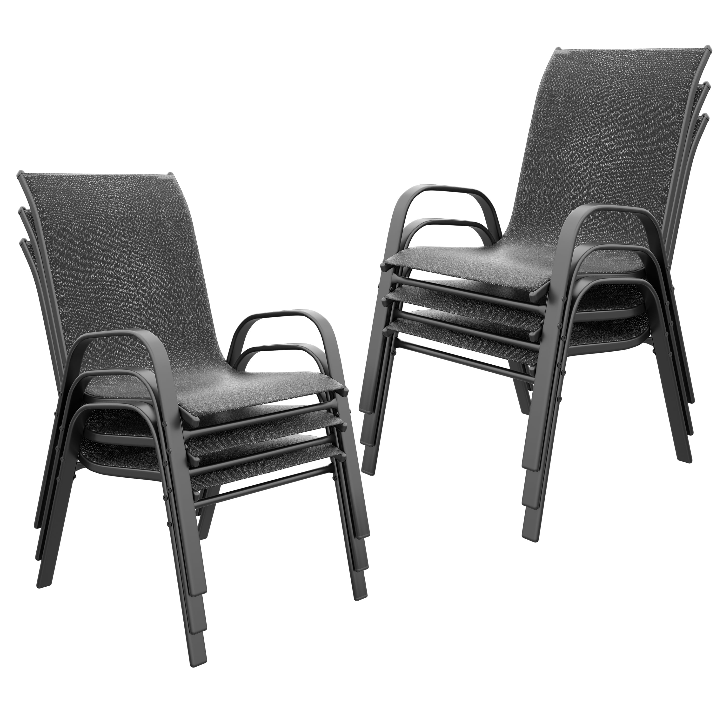 Tolead Outdoor Patio Dining Arm Chairs - Set of 6, Dark Grey - Walmart.com