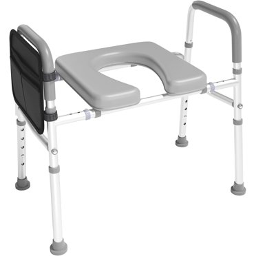 Folding Commode with Padded Seat, Portable Toilet and Bedside Commode ...