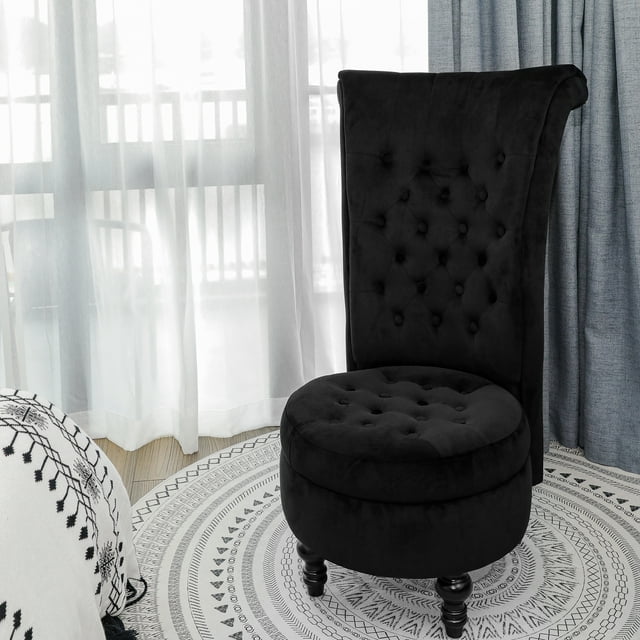 Tolead Elegant Tufted Single Armchair, Royal Velvet High Back, Armless ...