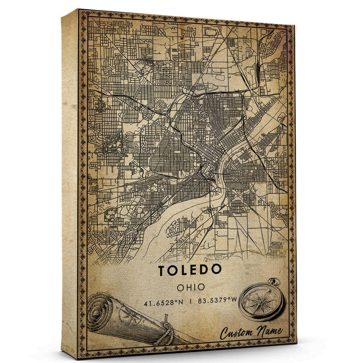 Toledo Map Poster, Ohio Map Art Poster, Canvas, Toledo Map City style ...