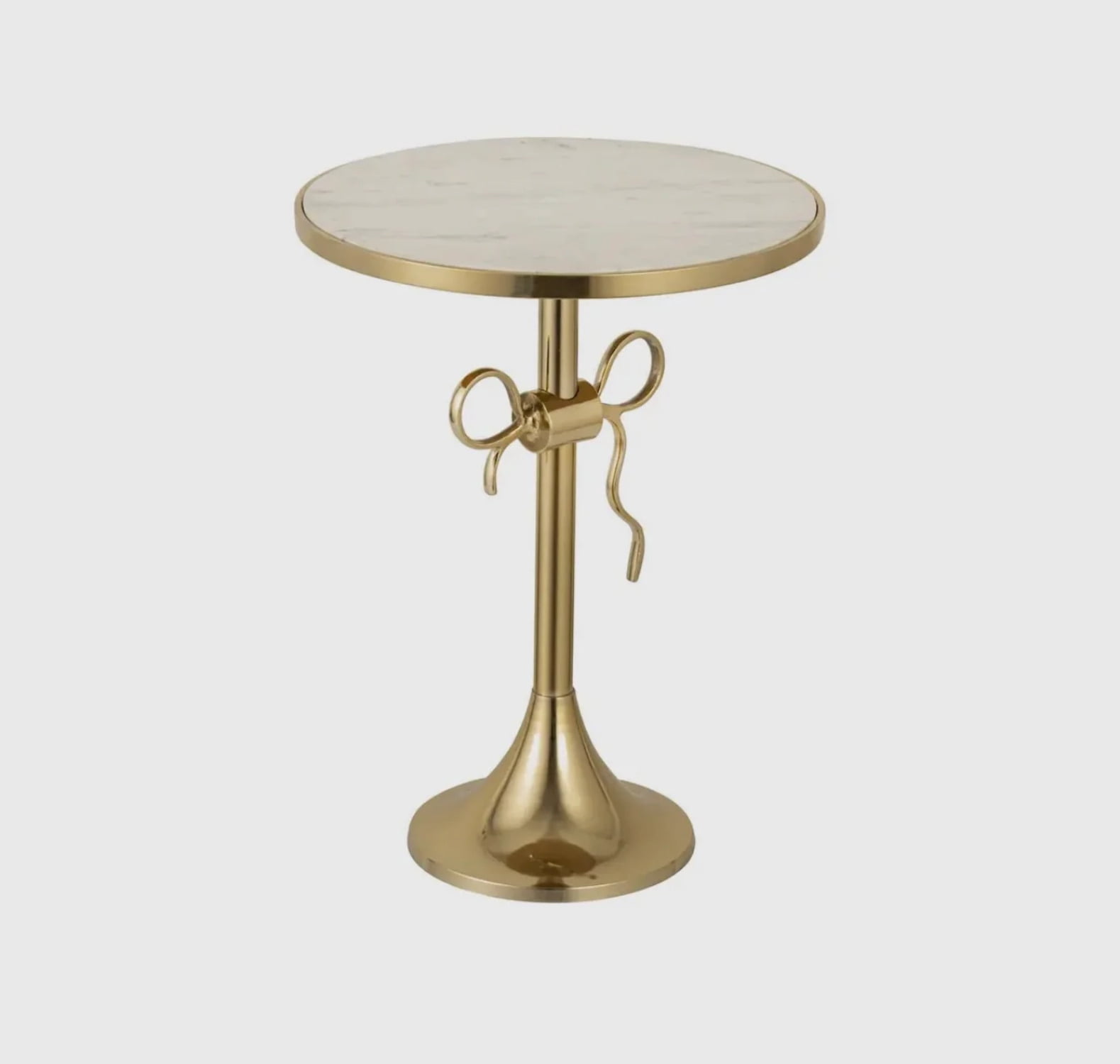 Toledo Round Gold Metal Marble Pedestal Accent Table - Walmart.com