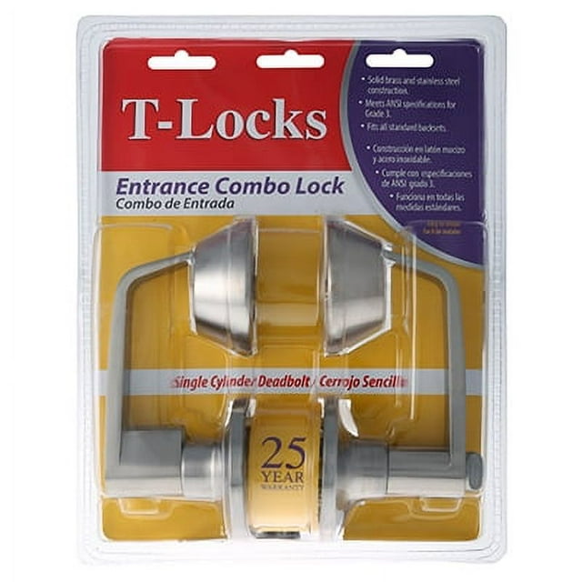 Toledo T-Locks Stainless Steel Double Cylinder Door Lever Set - Walmart.com