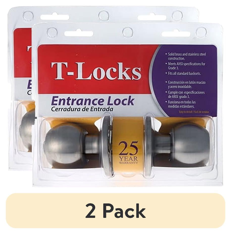 (2 pack) Toledo T-locks Keyed Entry Doorknob Stainless Steel Set ...