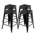 Tolix Style Bar Stools, 24 Inch Counter Height Stackable Metal Bar ...