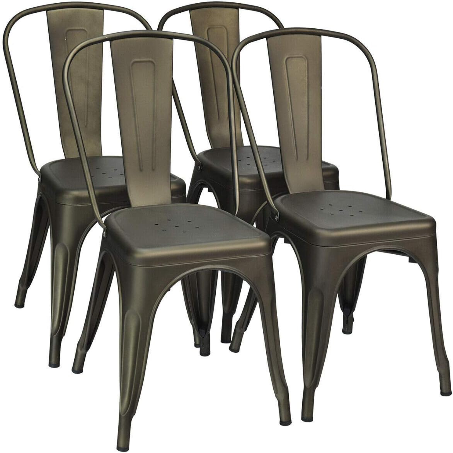 Tolix Style Dining Chairs Industrial Metal Stackable Cafe Side Chair ...