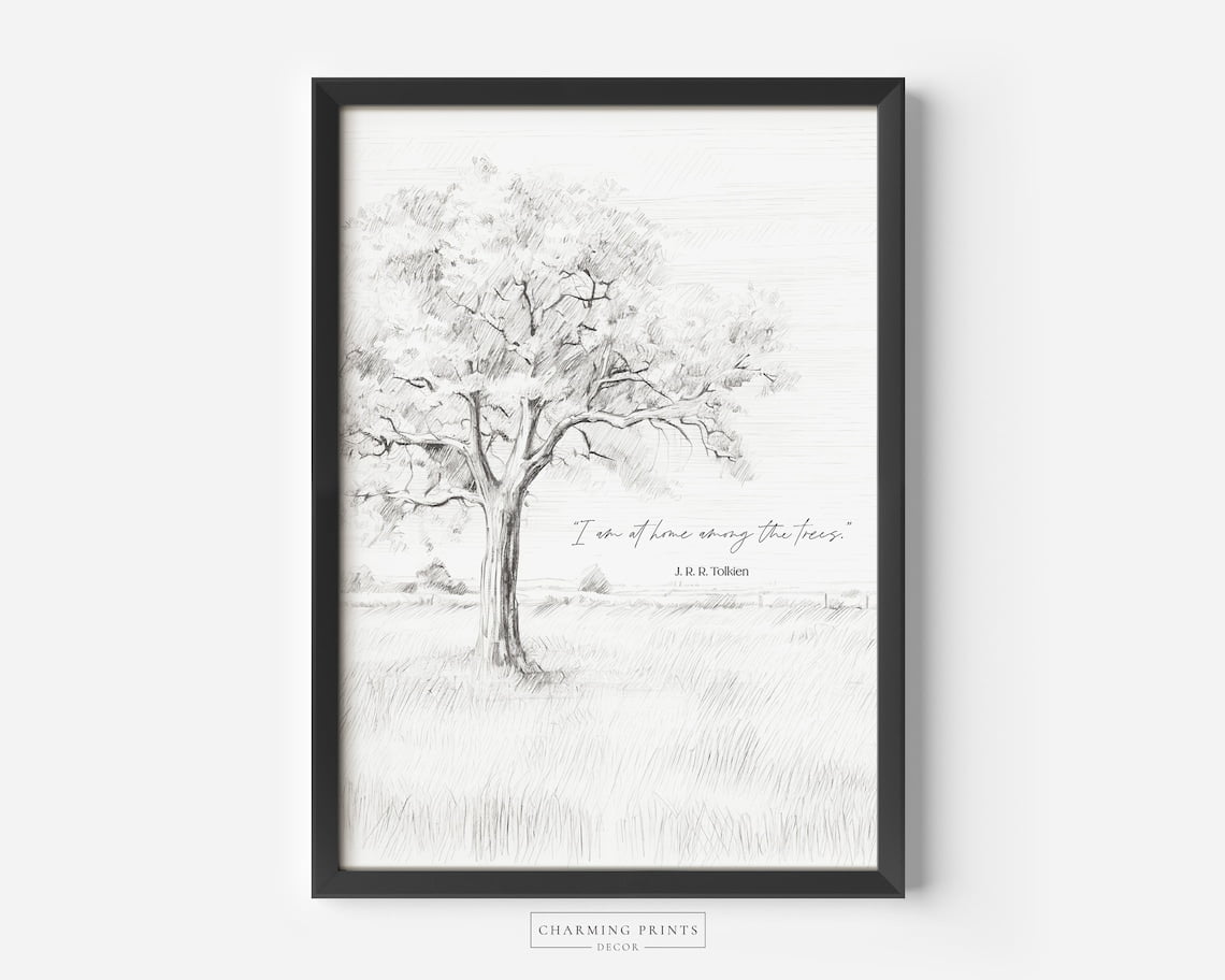 Tolkien Home Among The Trees Poster, Stretched Size 12x18 - Walmart.com