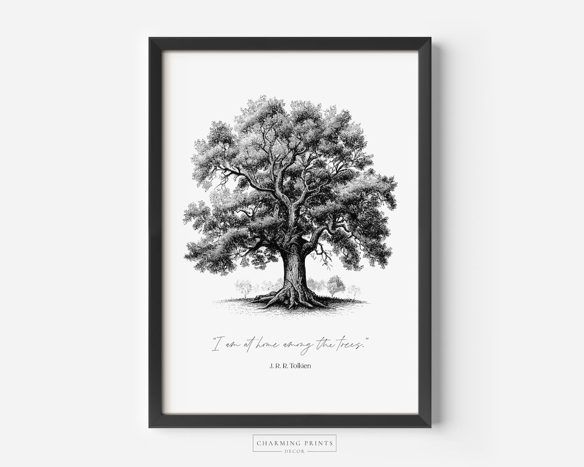Tolkien Home Among The Trees Quote Poster, Stretched Size 16x24 ...