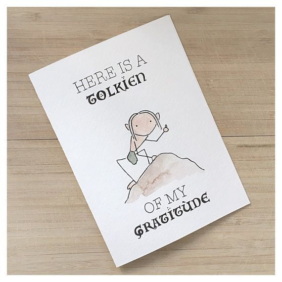Tolkien Inspired Thank You Card – "Here is a Token of My Gratitude ...