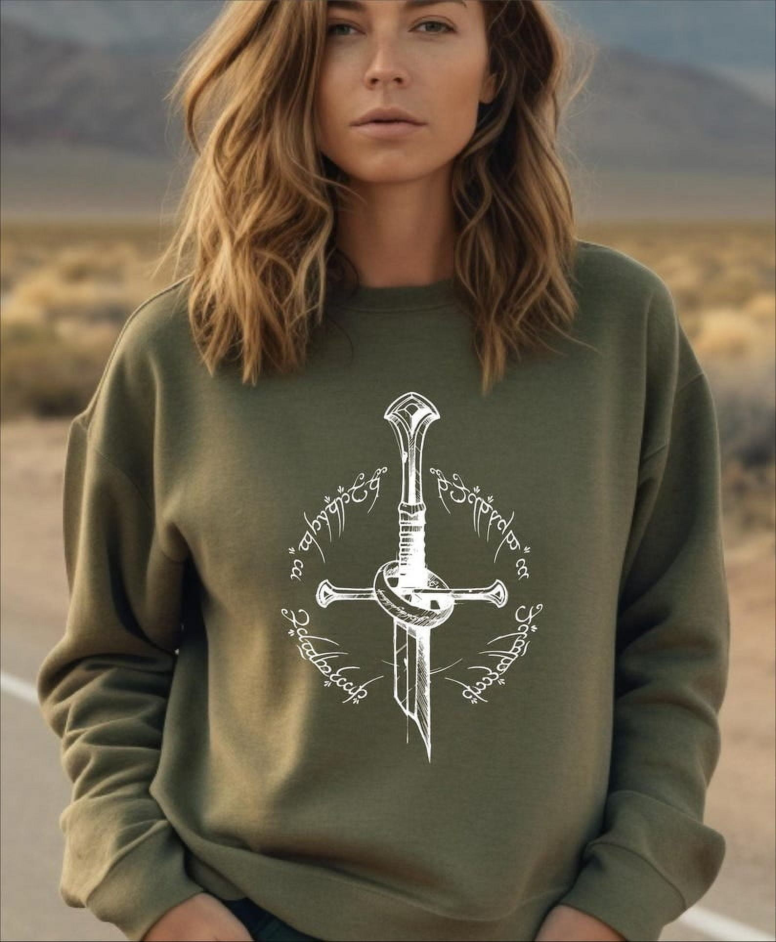 Tolkien Sweatshirt Narsil Broken Blade Sweater Lord of the Rings LOTR ...