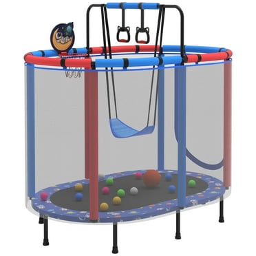Mini Trampoline for Kids with Safety Enclosure Net, 55" Toddler ...
