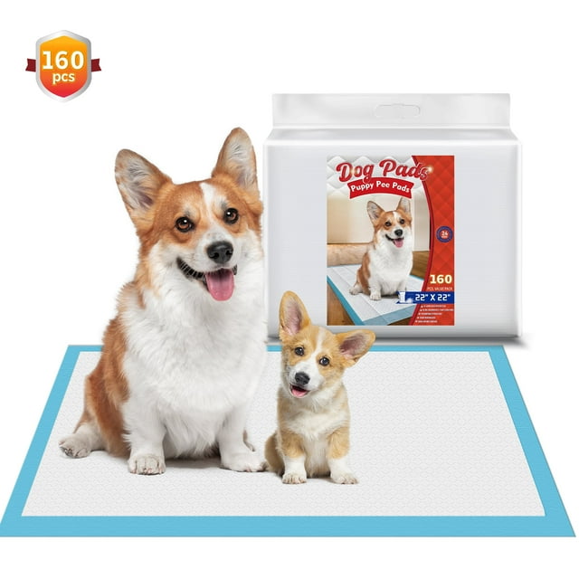 Tolobeve Puppy Pads Training Pads, Large, 22 in x 22 in, 160 Count ...