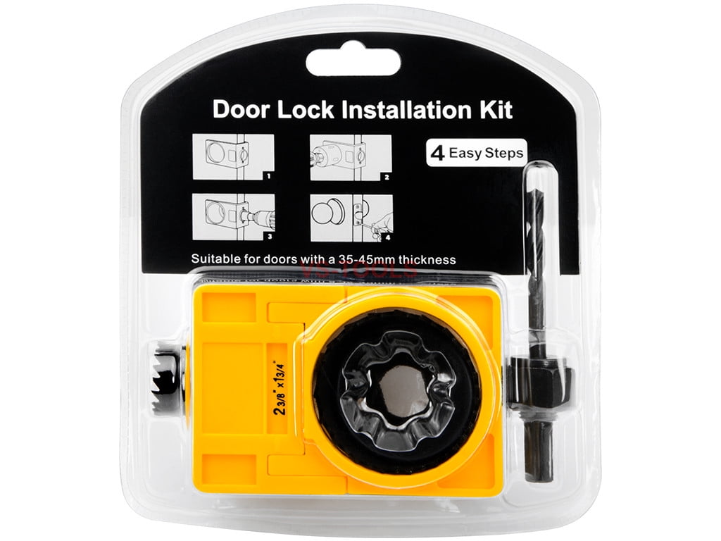 Tolsen Door Lock Installation Kit - Adjustable Wooden Door Lock Fitting ...
