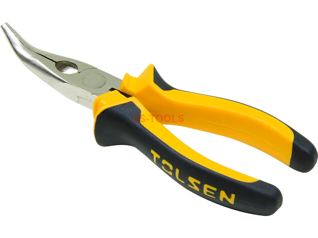 Tolsen Industrial 6" 160mm Bent Snip Needle Nose Pliers Wire Cutter ...