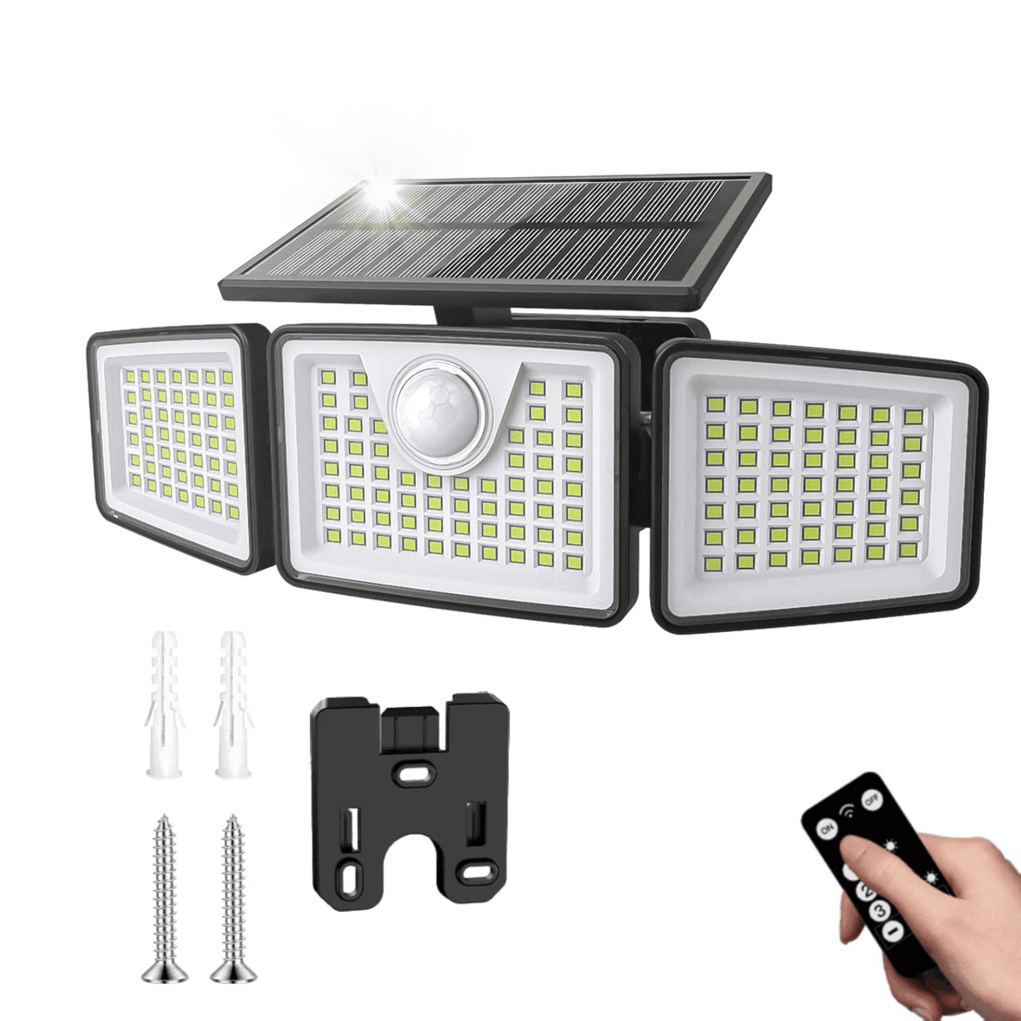 Tolsprint Solar Lights Outdoor with Remote,156LED 2500LM Waterproof ...