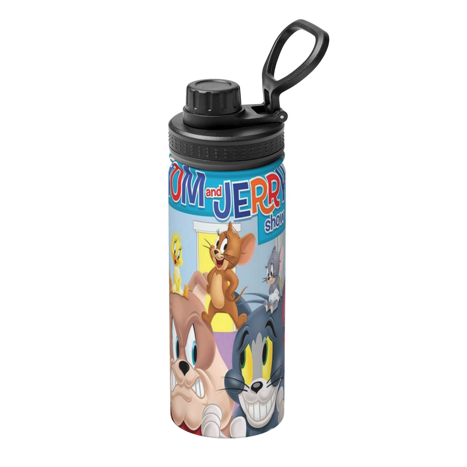 Tom And Jerry 18oz Insulated Water Bottle With Handle, Stainless Steel ...