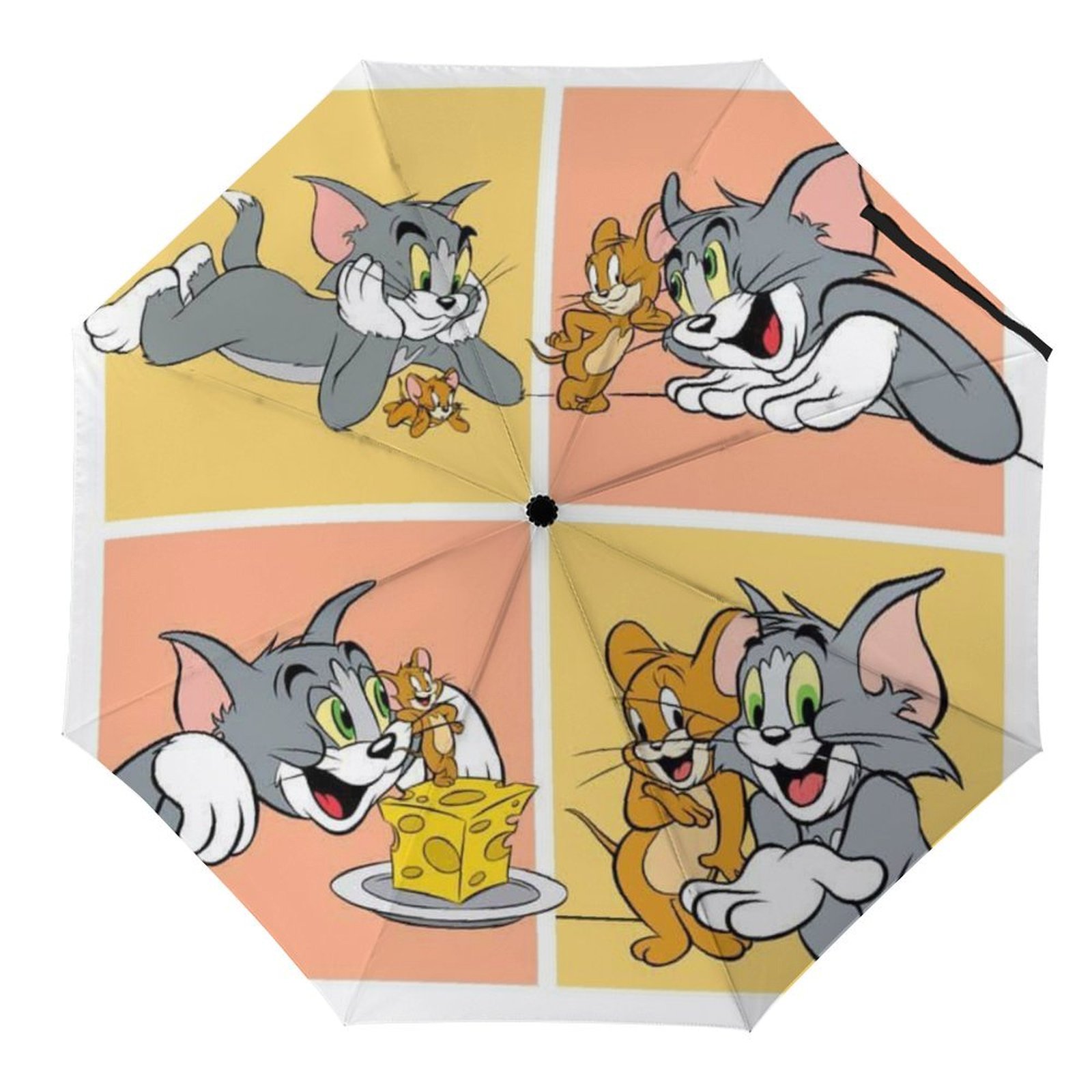 Tom And Jerry 3 Fold Umbrella Automatic Open-close Cartoon UV Resistant ...