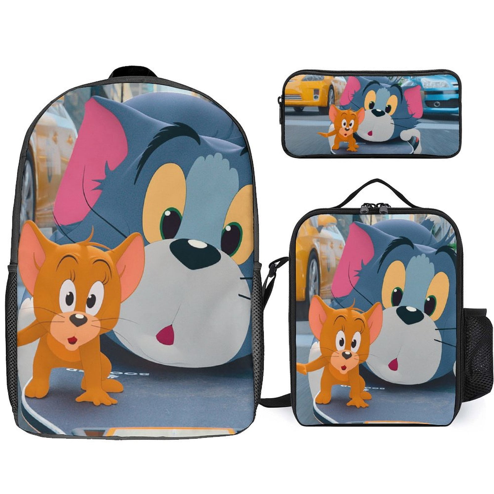 Tom And Jerry 3Pcs Backpacks Sets Book Bag with Lunch Bag And Pencil ...