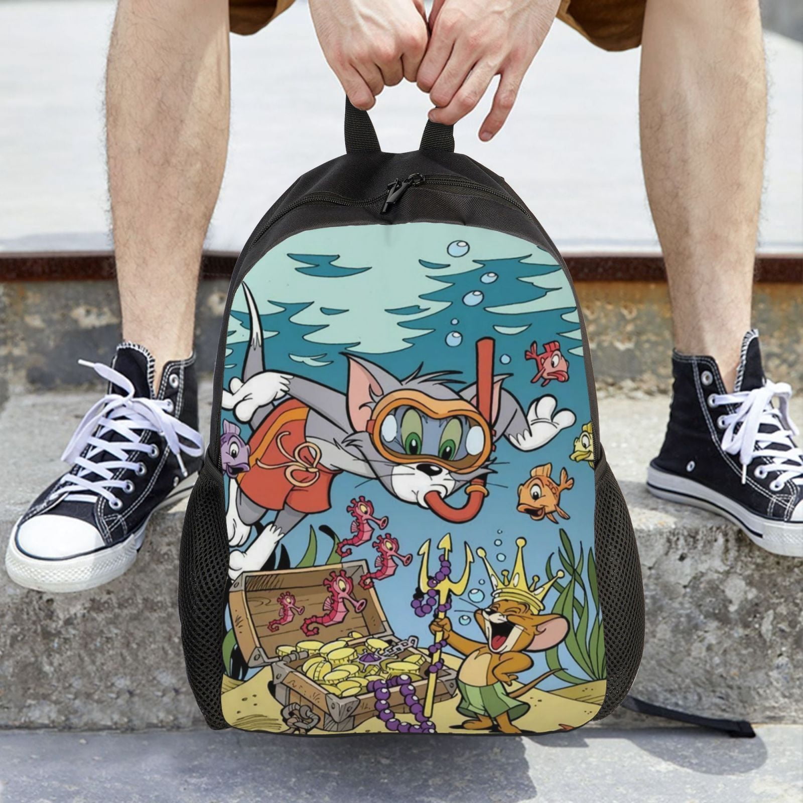 Tom And Jerry Anime Backpack Travel Bag 3d Printing Casual Daypack ...