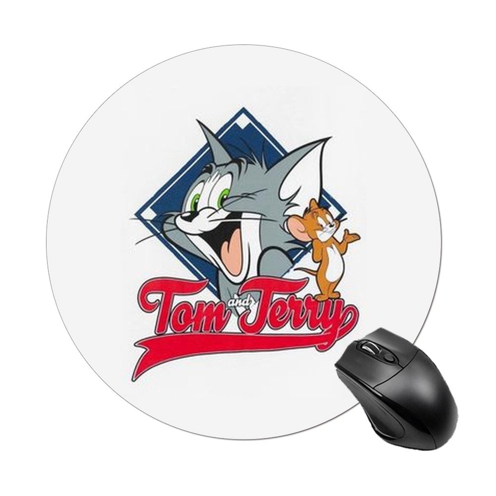 Tom And Jerry Anti-Slip Round Mouse Pad Portable Design for Home Work ...