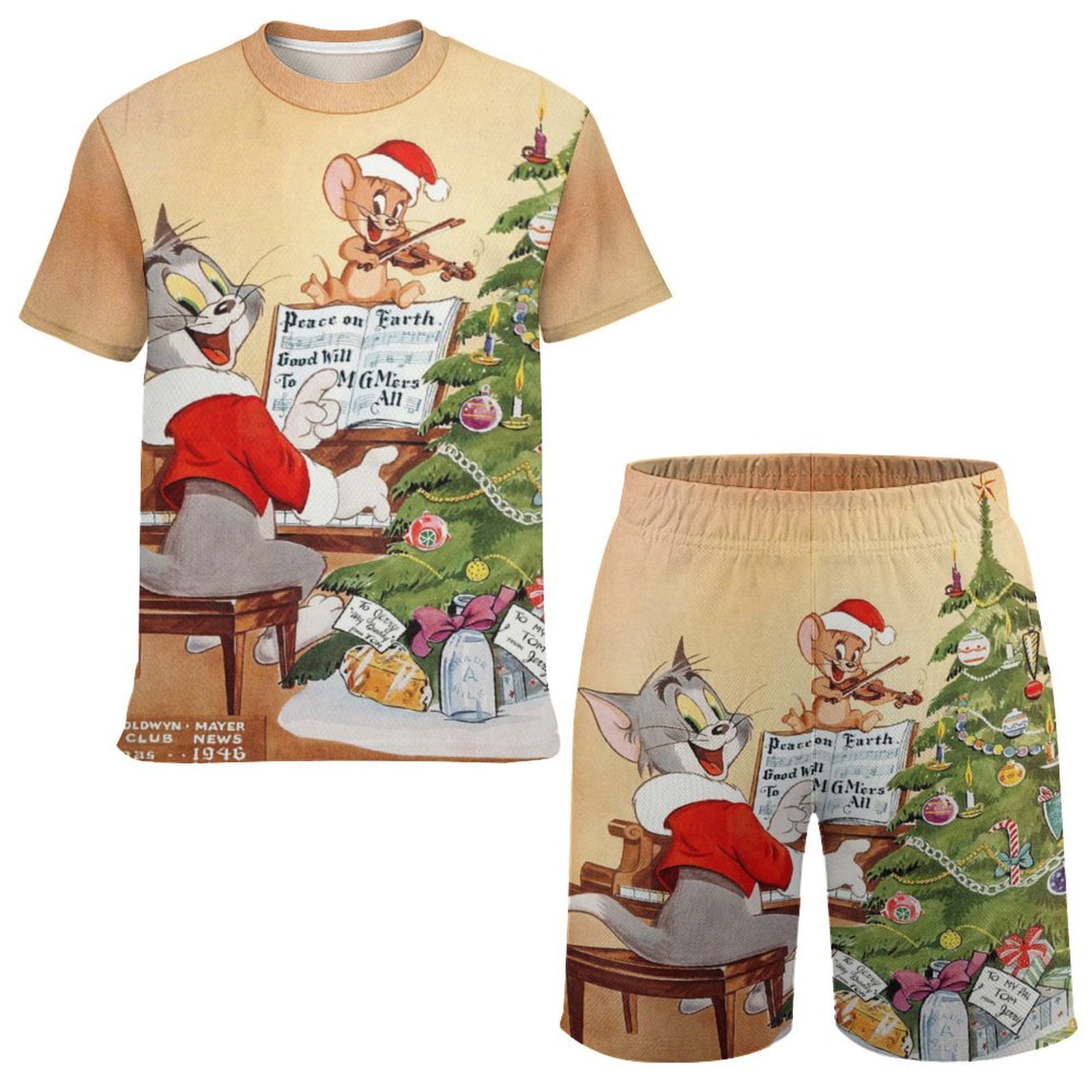 Tom And Jerry Boys Girls Short Sleeve Mesh T-Shirt And Shorts Outfit Set Summer Clothes Set for ...
